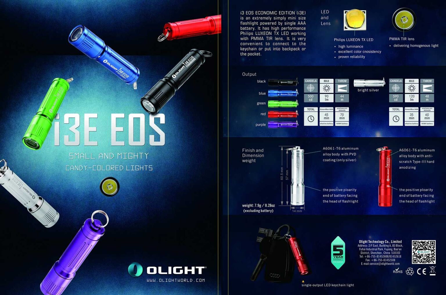 Olight i3E EOS 90 Lumen Keychain Light, 1AAA – Black | Bright Nite ...