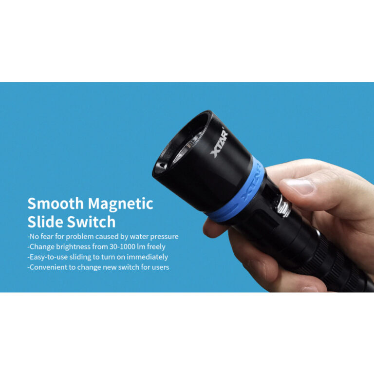 XTAR DS1 Magnetic Slide Switch Diving Torch Set – 1000 Lumens | Bright ...