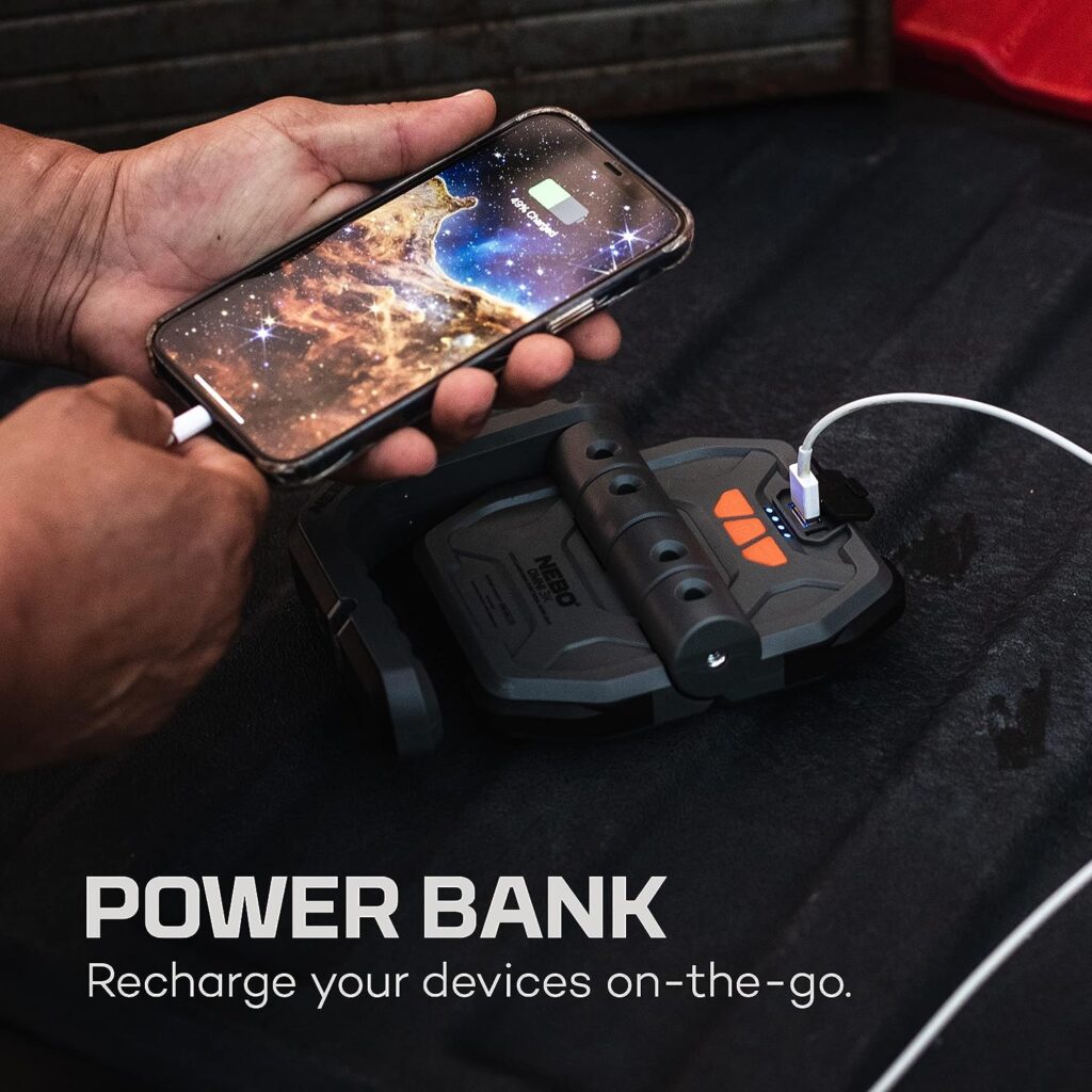 NEBO OMNI 3K Rechargeable 3000 Lumen Work Light + Power Bank | Bright ...