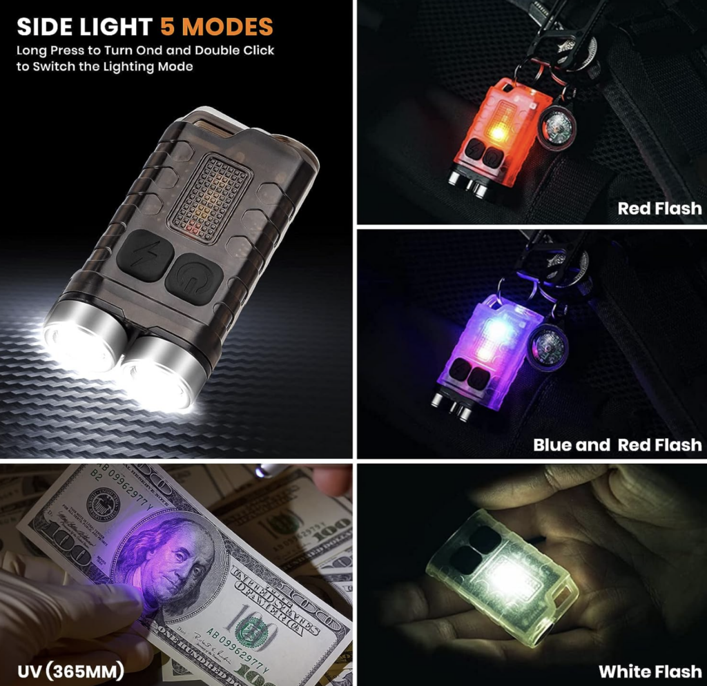 SPERAS V3 Rechargeable Multifunctional 900 Lumen Keychain Torch – 100 ...