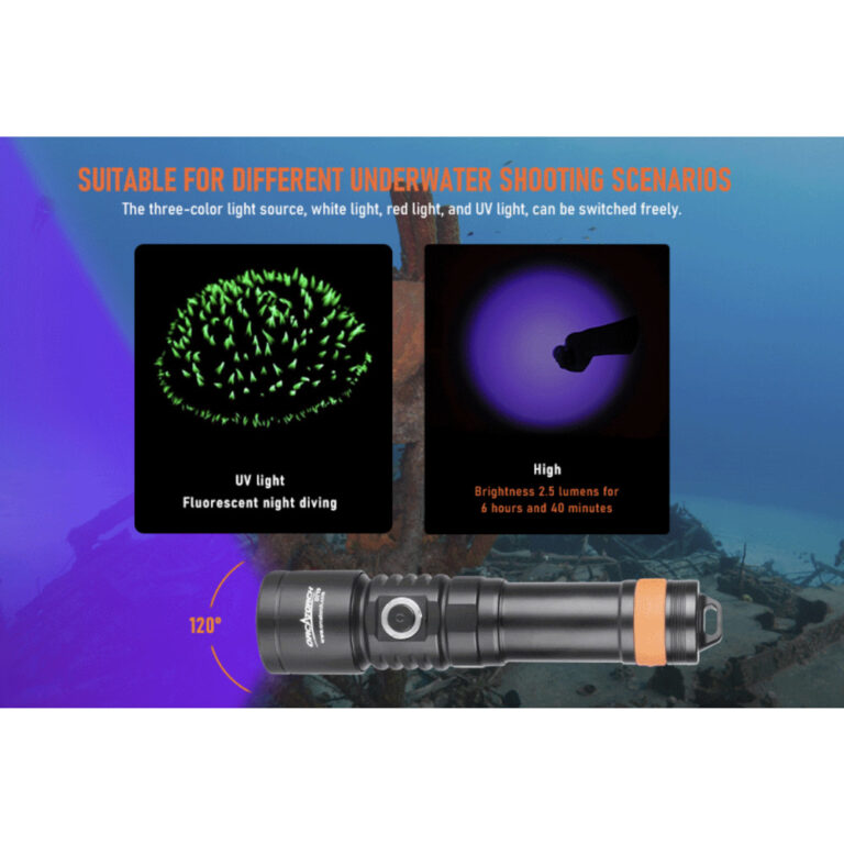 OrcaTorch D710V Video Dive Torch with White, Red and UV LEDs | Bright ...