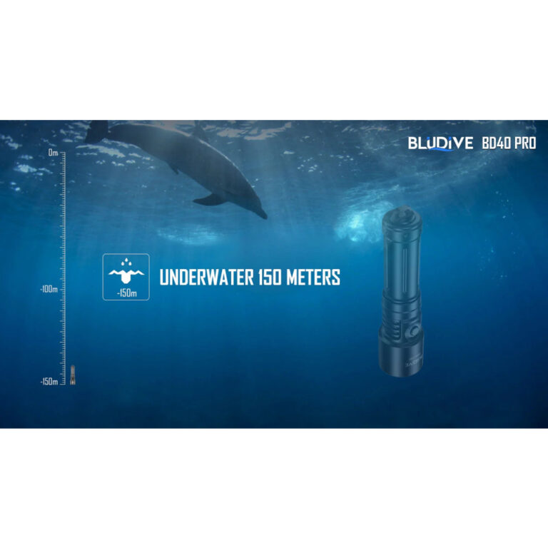 BluDive BD40 PRO Dive Torch – 3000 Lumen (150 Metres Diving Depth ...