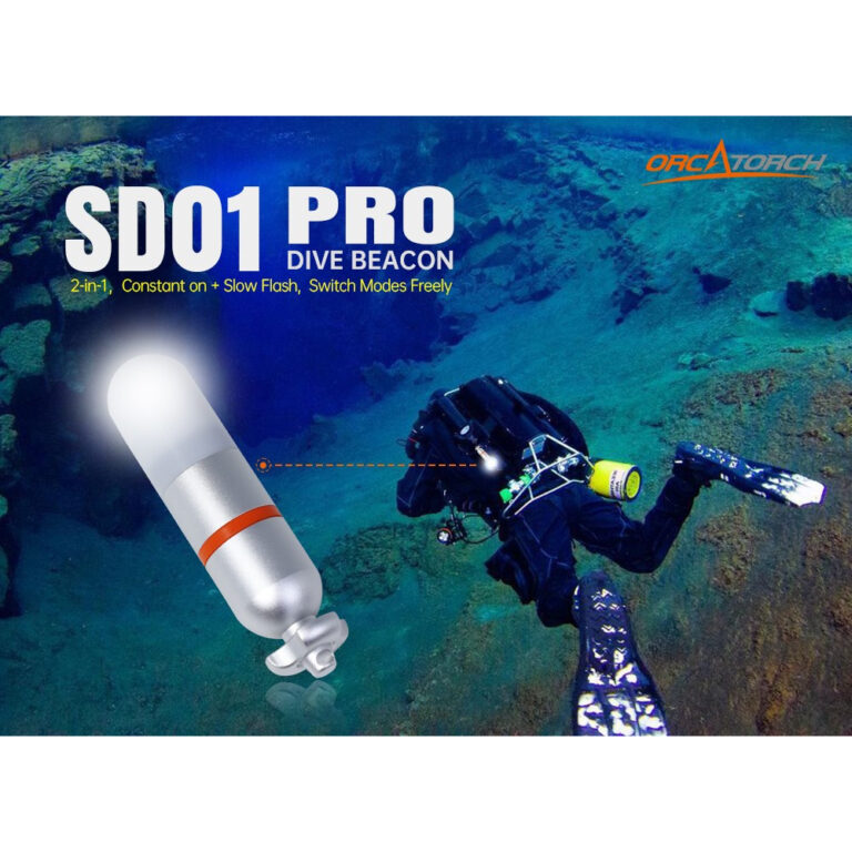 OrcaTorch SD01 PRO Mini Glow Tank Diving Beacon/Signal Light | Bright ...