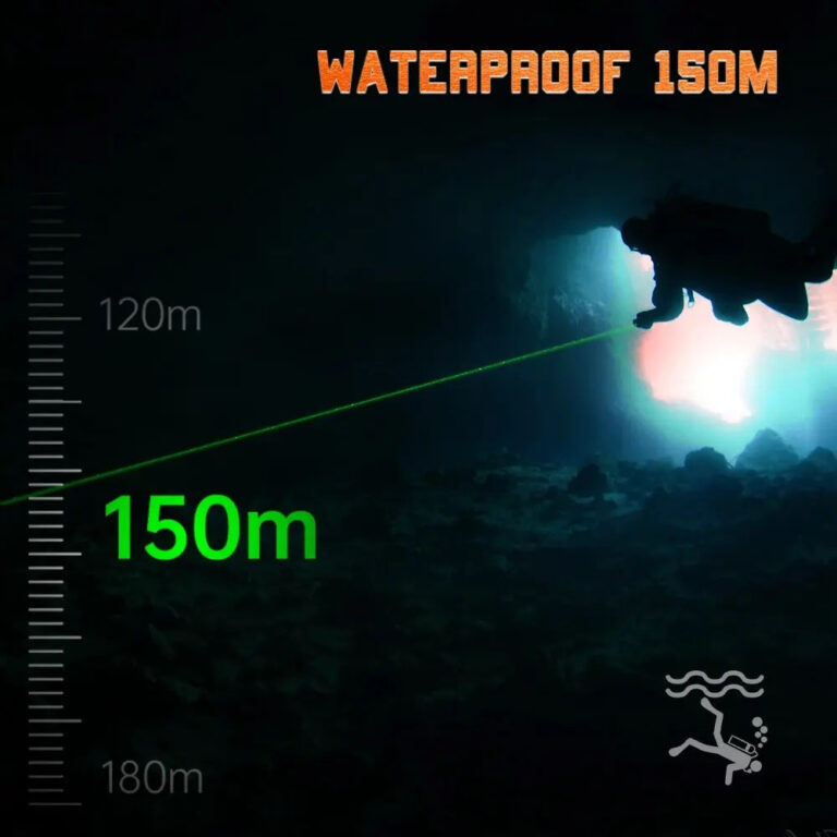 OrcaTorch D570-GL 2.0 Dive Torch, 1500 Lumen White Light, and 5mW Green ...